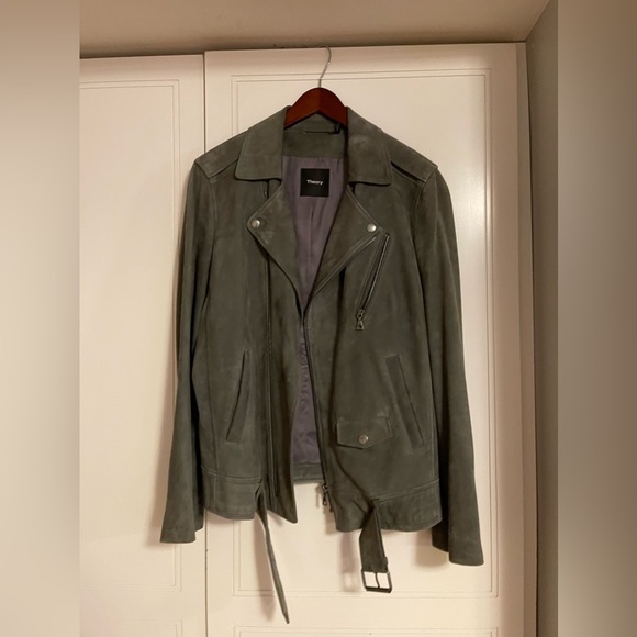 Theory | Jackets & Coats | Theory Suede Gray Jacket | Poshmark